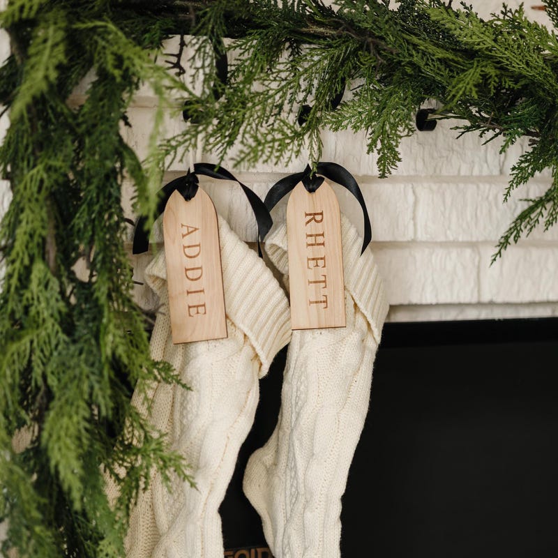 Stocking Name Tag - Etsy