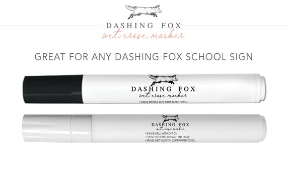 Wet Erase Marker for Dashing Fox Signs Reusable School Sign - Etsy
