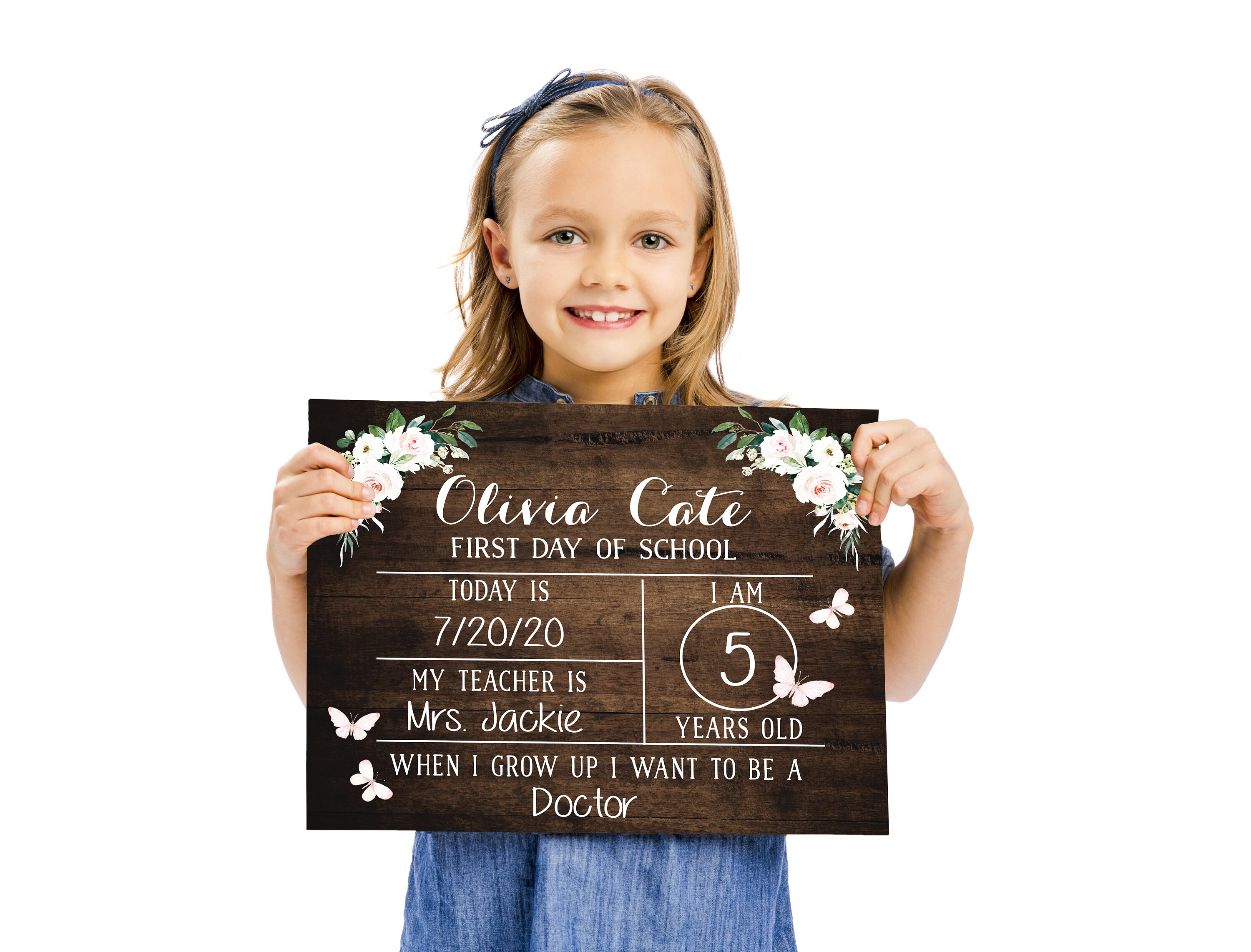 Butterfly First Day of School Sign Back to School Sign | Etsy