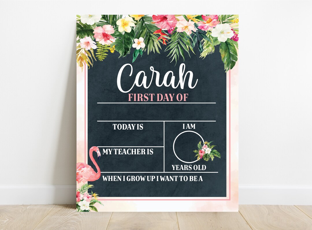 Tropical First and Last Day Of School Sign, Back to School Sign ...
