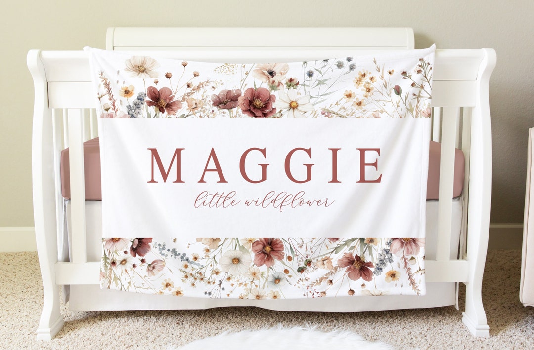 Wildflower Baby Blanket, Wildflower Baby Shower Gift, Wildflower ...
