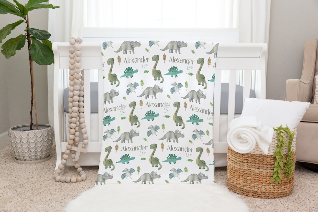 Dinosaur Blanket, Personalized Baby Blanket Gift, Toddler Blanket ...