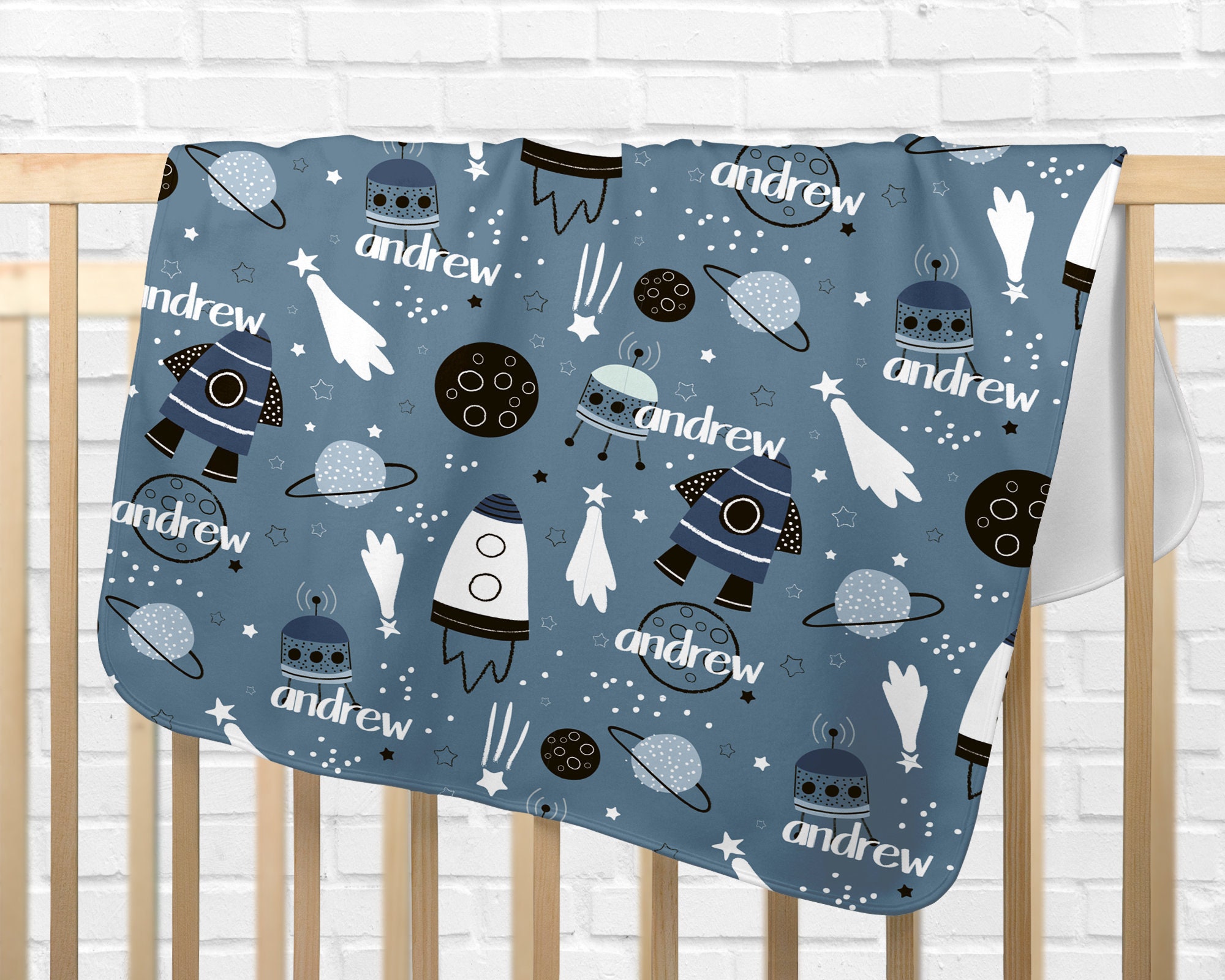 Personalized Space Baby Blanket Personalized Gifts Soft Fleece | Etsy