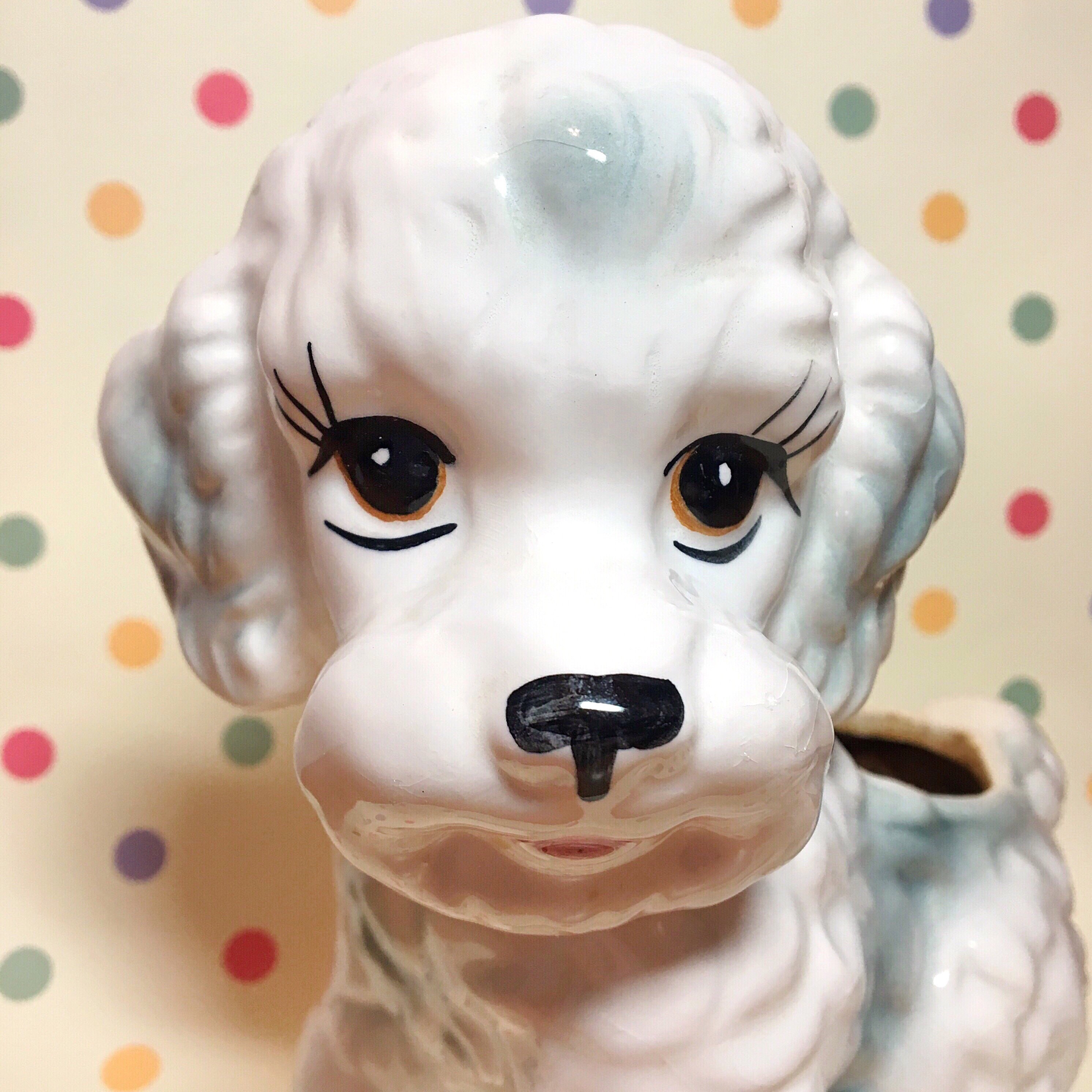 Vintage Japan White Poodle Dog Planter - Etsy