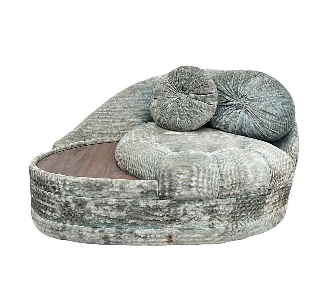 Vintage Settee, Sofa With Attached Table - Available to Customize With ...