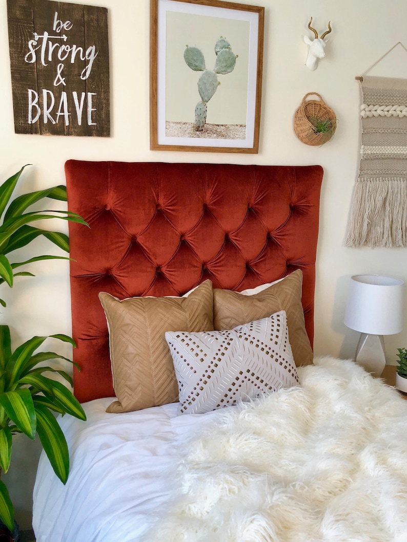 Dorm Room Twin Upholstered Headboard in Ruby Red Diamond - Etsy.de