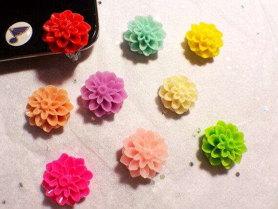 Choose Your Color Front-mounted Dahlia Cell Phone Charm | Etsy