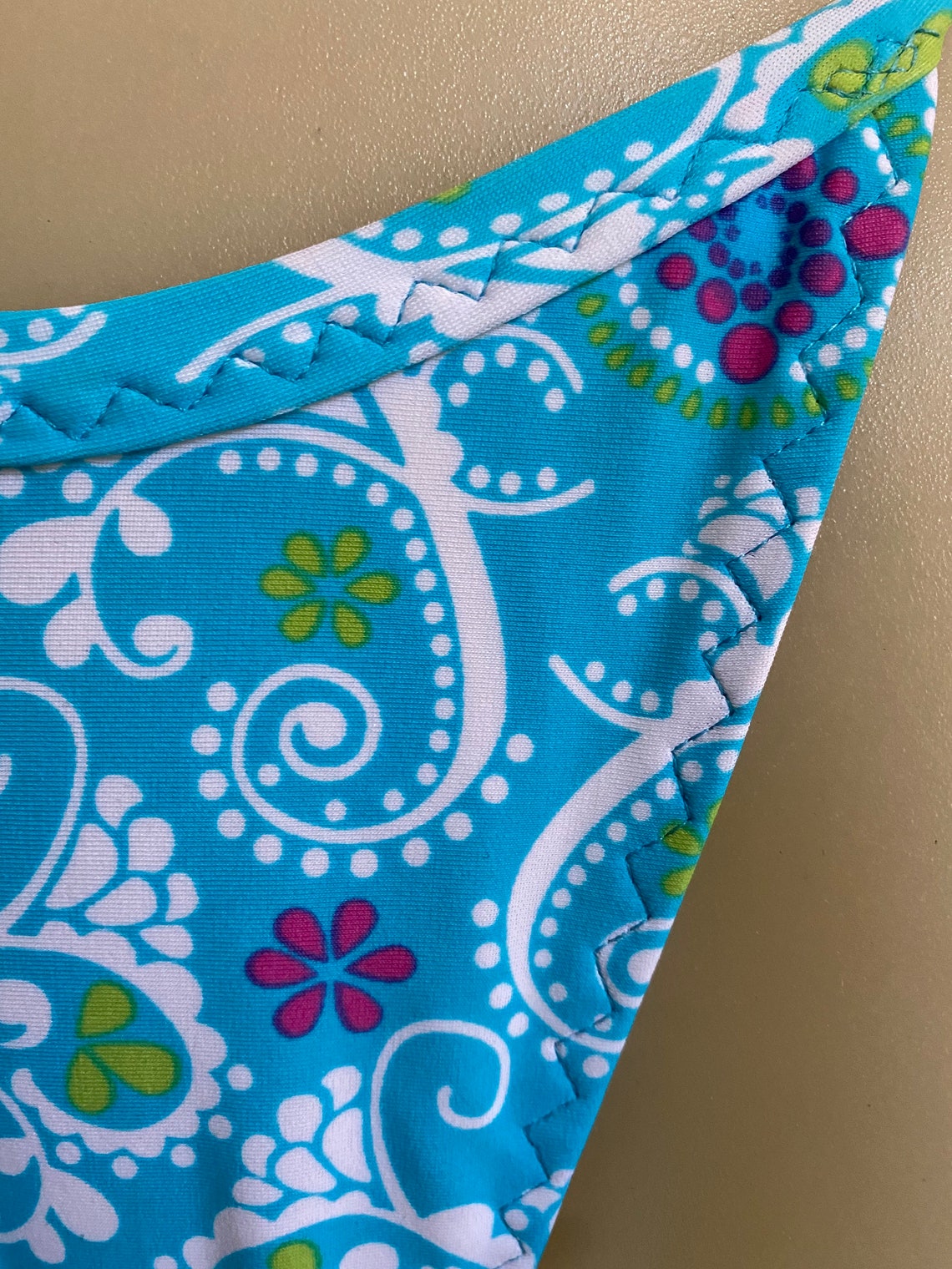 Vintage Print High Cut String Bikini Set | Etsy