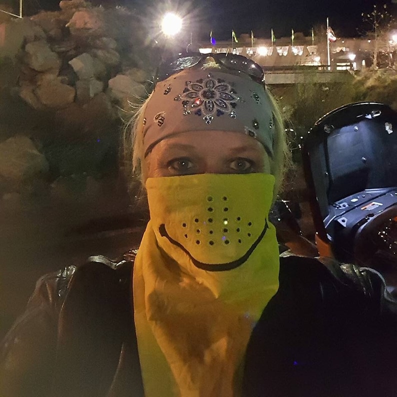 Smiley Face Vented Bandit Mask - Etsy