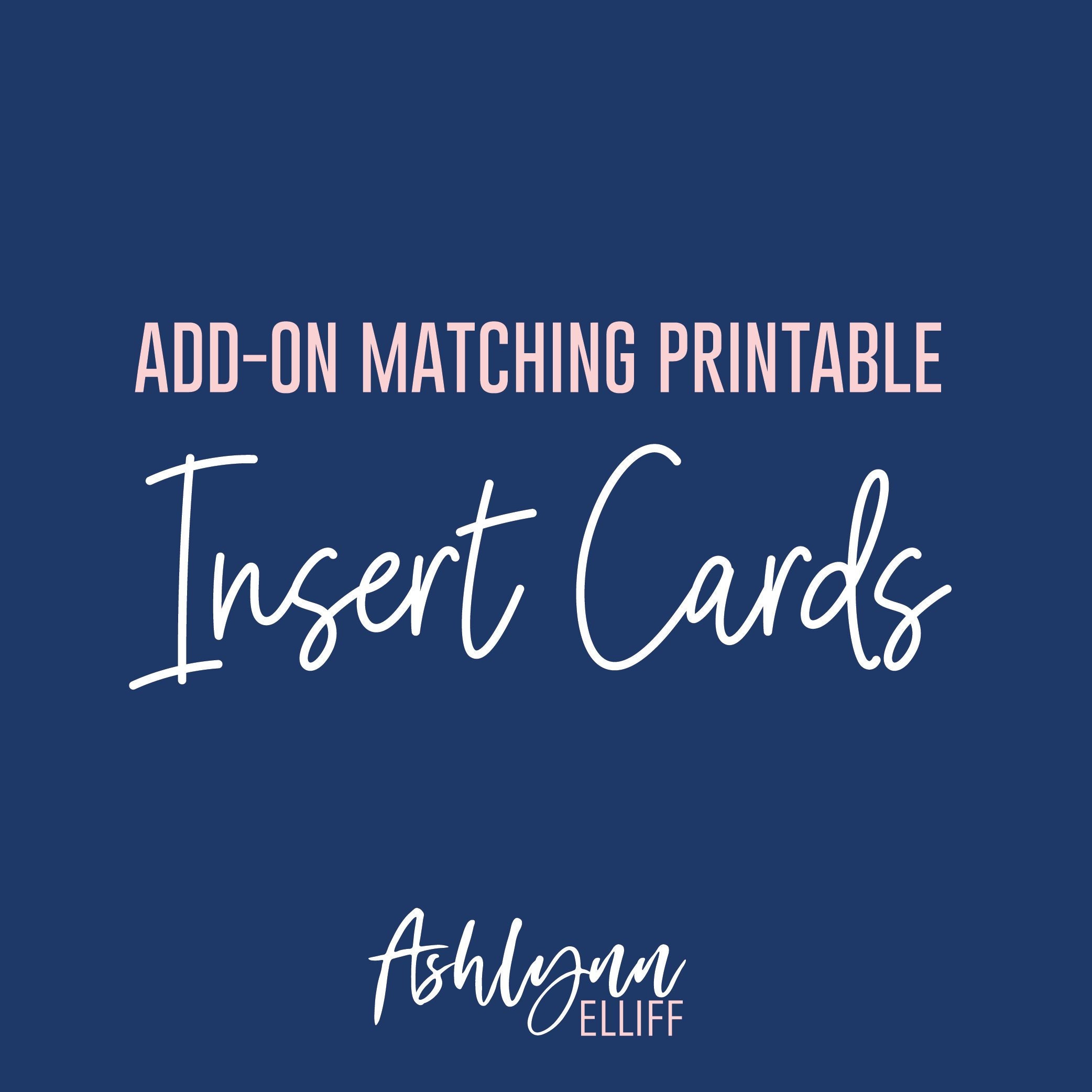 ADD ON: Printable Matching Insert Cards Coordinating Insert Cards - Etsy