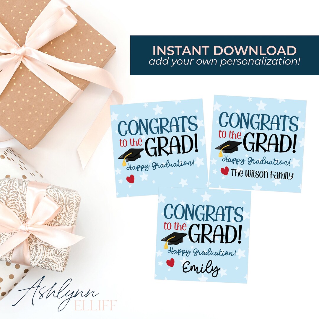 INSTANT DOWNLOAD add Your Own Personalization Congrats to the Grad Gift ...