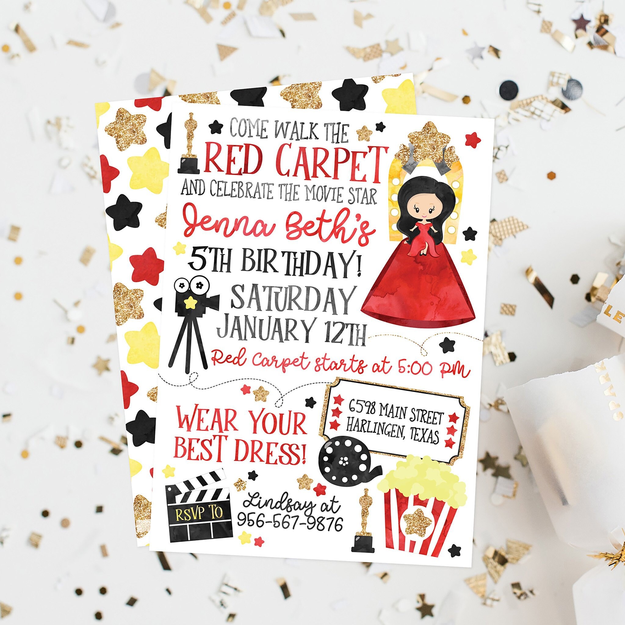Printable Movie Star Party Invitation | Movie Star Party | Movie Star ...