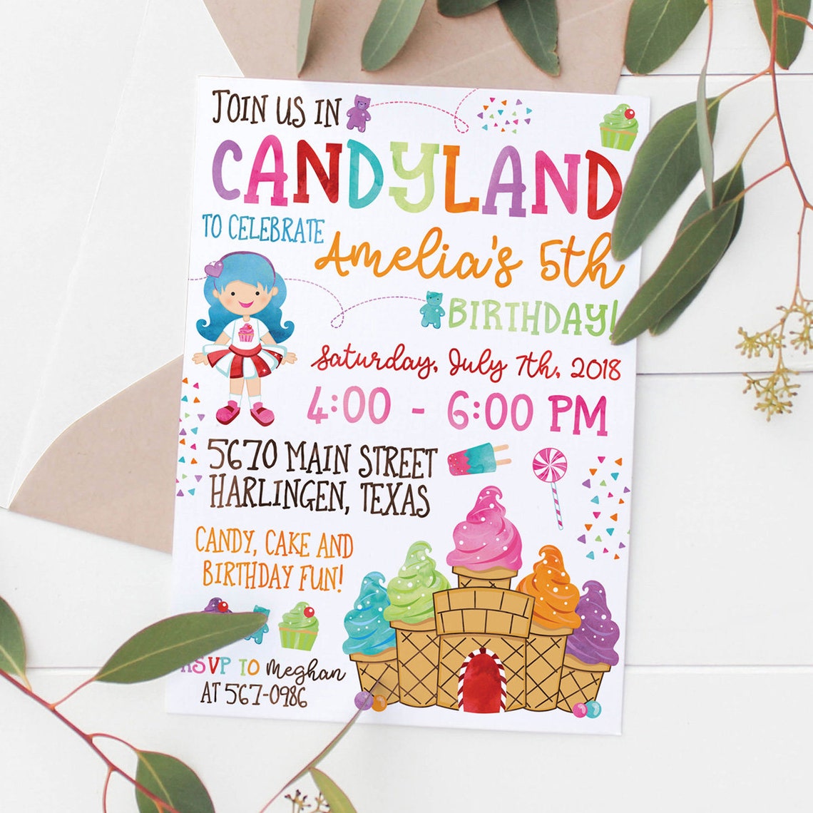 Printable Candyland Party Invitation | Candyland | Kids Birthday ...