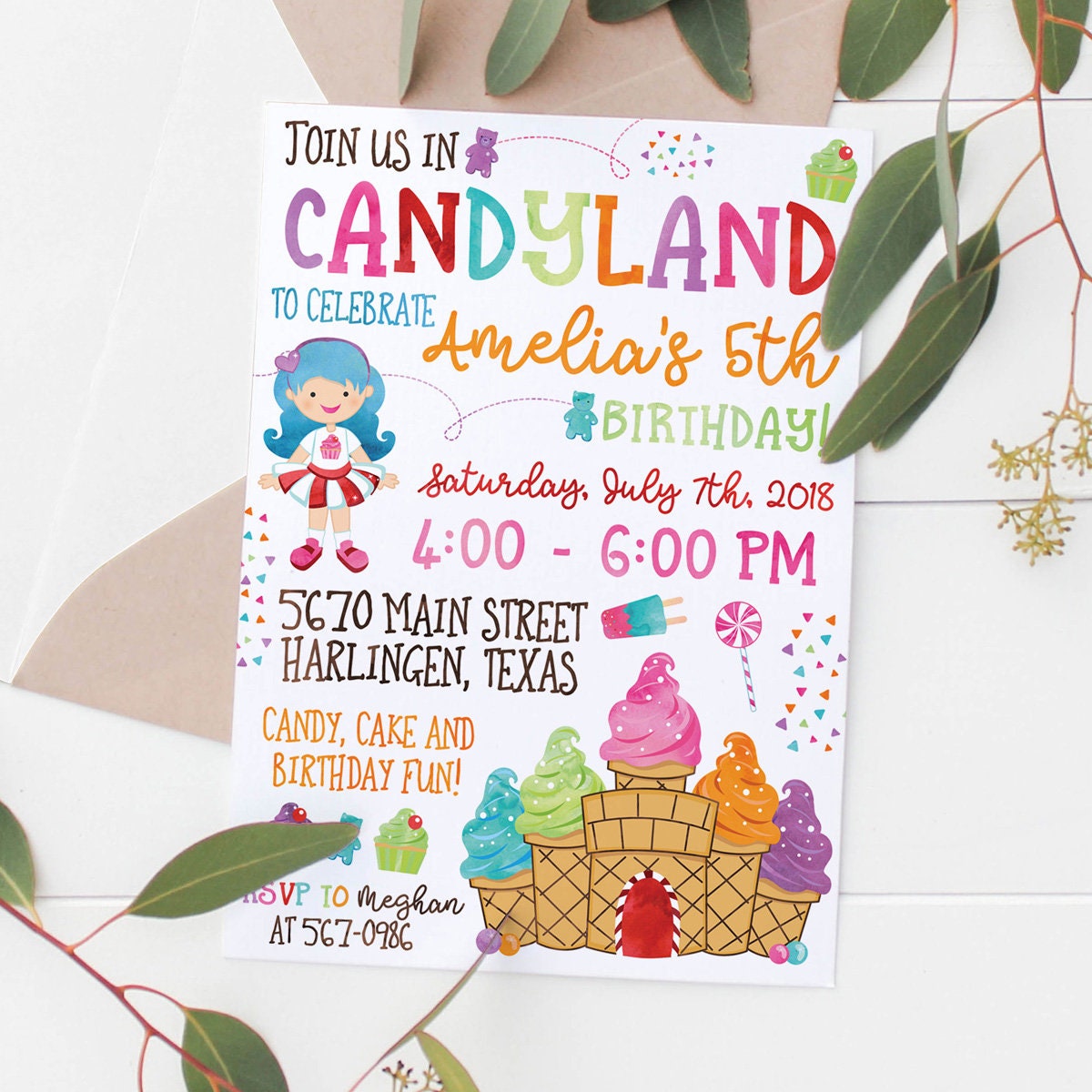 Printable Candyland Party Invitation | Candyland | Kids Birthday ...