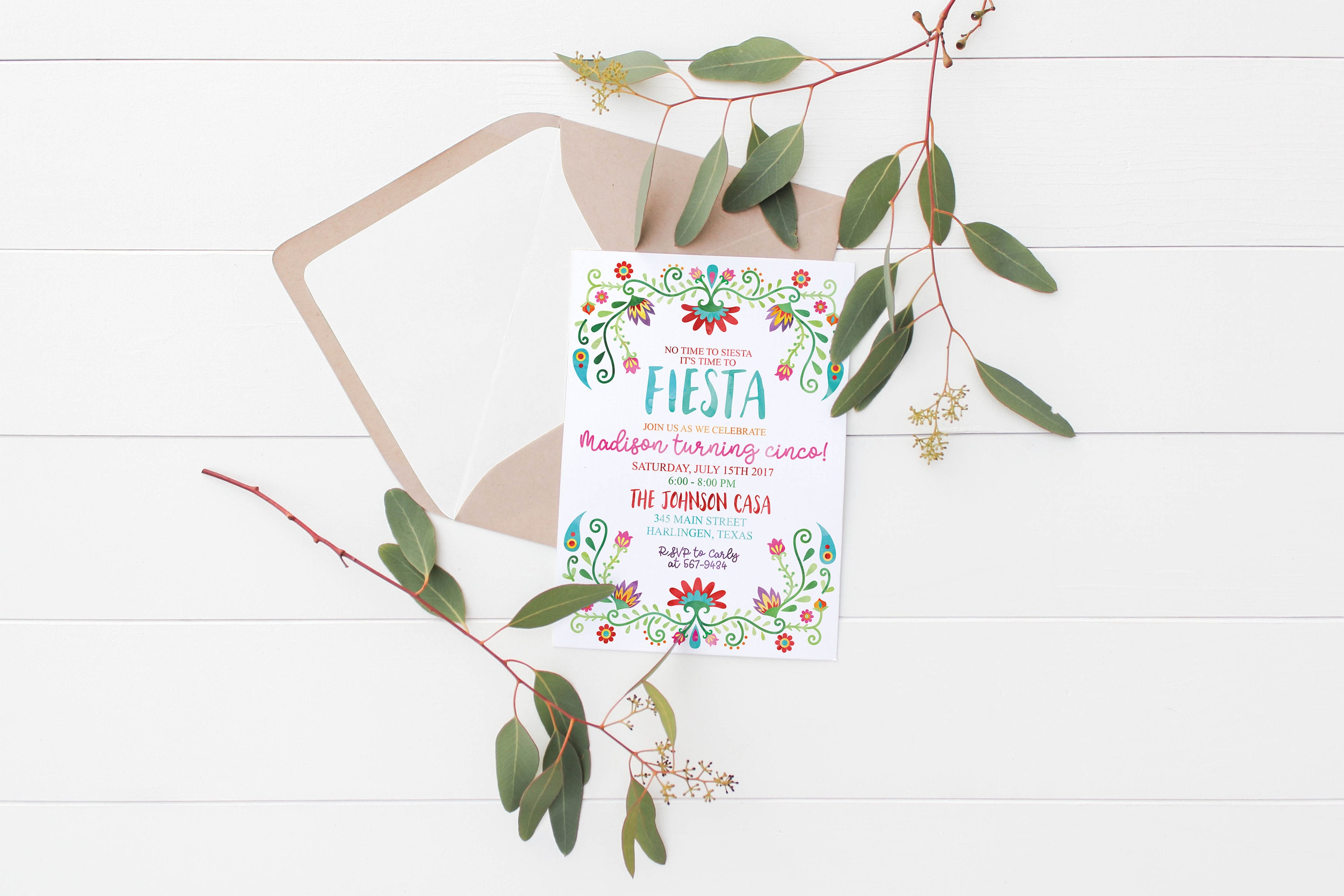 Printable Floral Fiesta Invitation | Fiesta | Fiesta Invitation ...