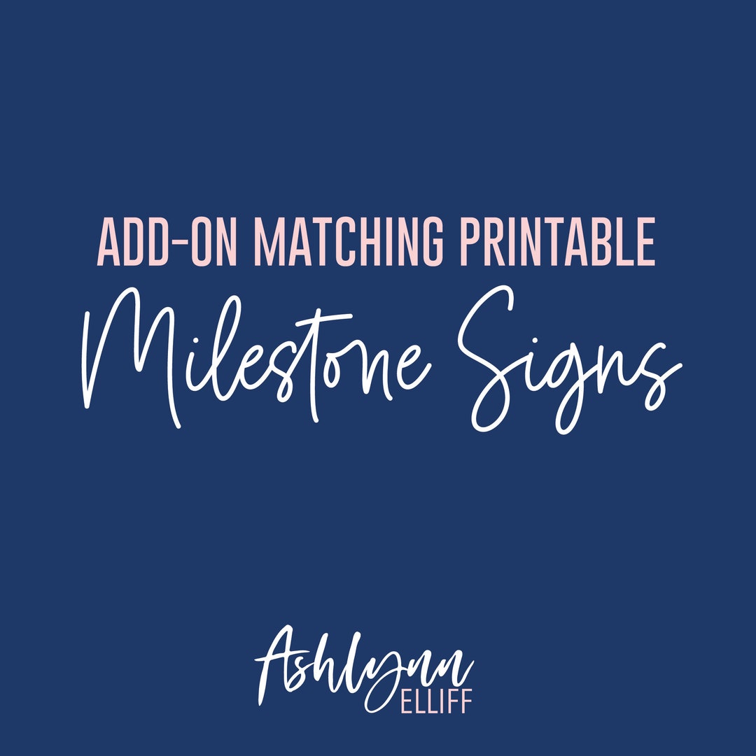 ADD ON: Printable Matching Milestone Signs | Milestones Poster - Etsy