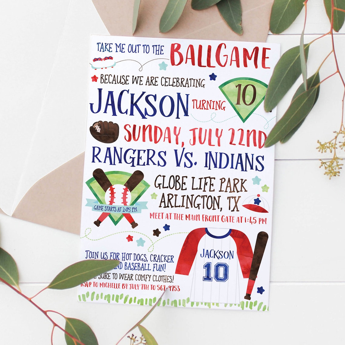 Printable Take Me Out to the Ballgame Baseball Kids Baseball Invitation ...