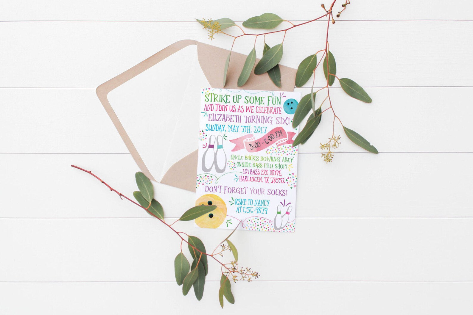 Printable Bowling strike up Some Fun Kids or Adults Birthday - Etsy