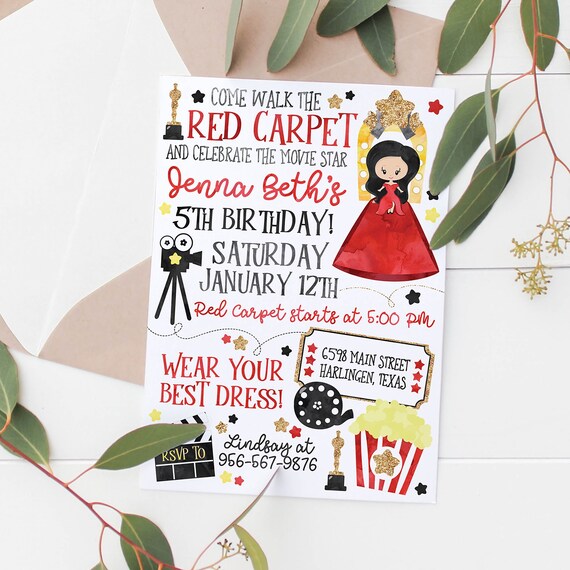 Printable Movie Star Party Invitation Movie Star Party | Etsy