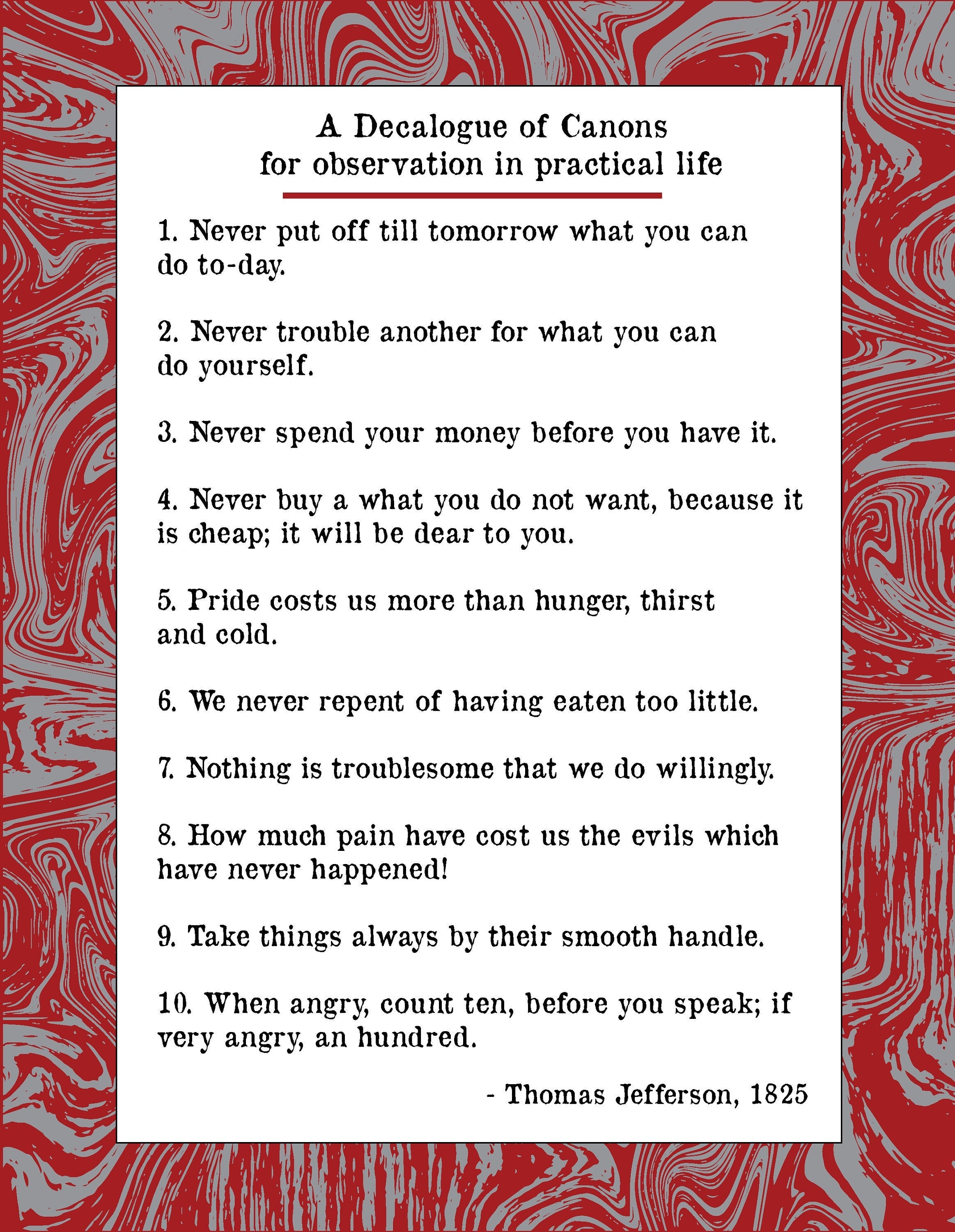 A Decalogue of Canons for Observation in Practical Life by - Etsy