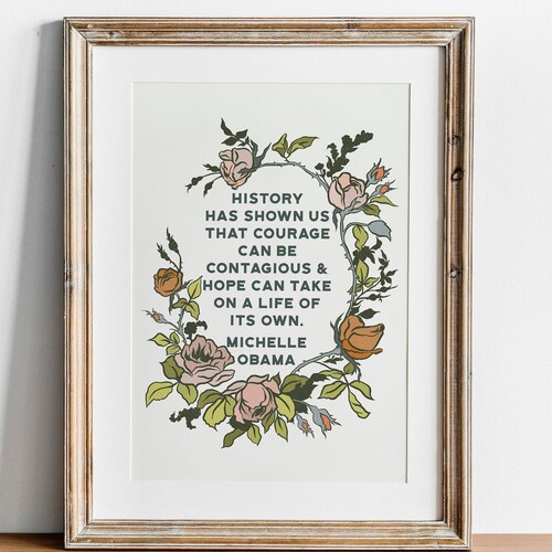Michelle Obama Quote Courage Can Be Contagious Printable Art - Etsy
