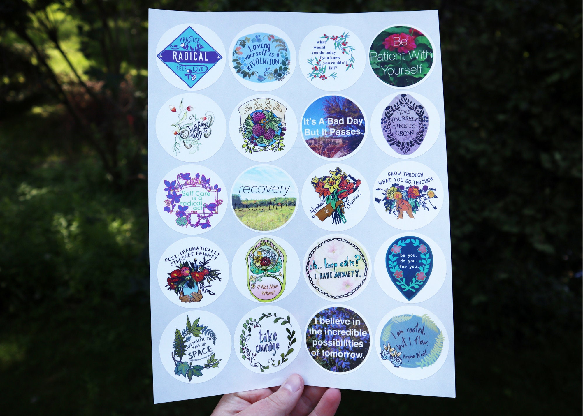 Waterproof Self Care Sticker Pack: Laptop Stickers Self Care | Etsy