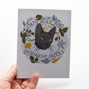 Valentines Day Card: Cats Rule and Patriarchy Drools, Feminist ...