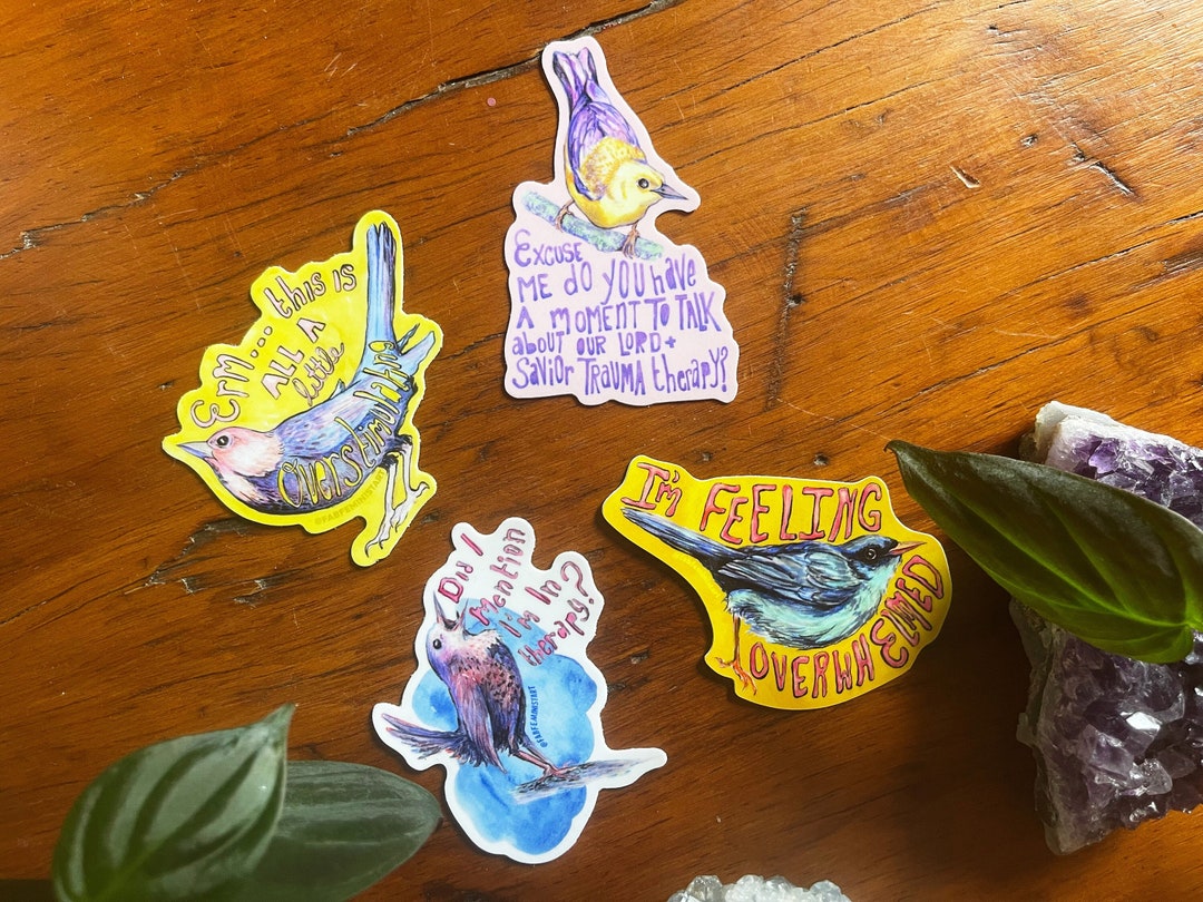 Anxiety Stickers: Therapy Sticker Pack, Feminist Stickers - Etsy