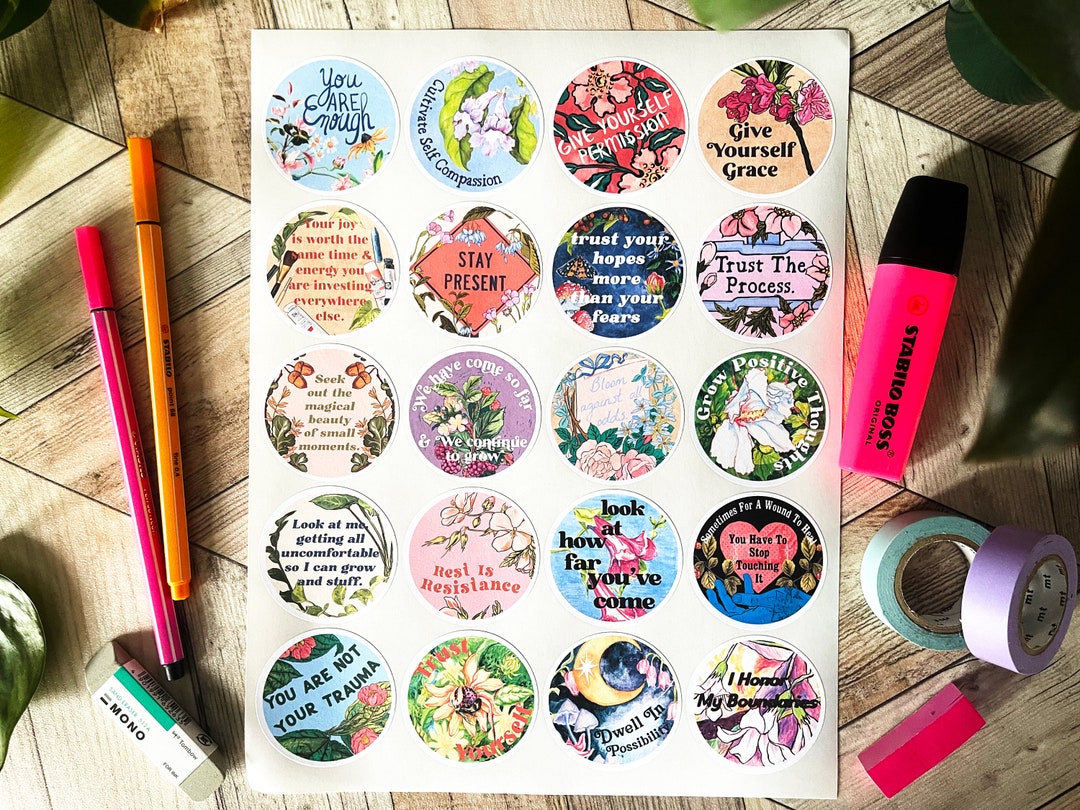 Feminist Stickers: Quotes About Life, Self Care Stickers - Etsy