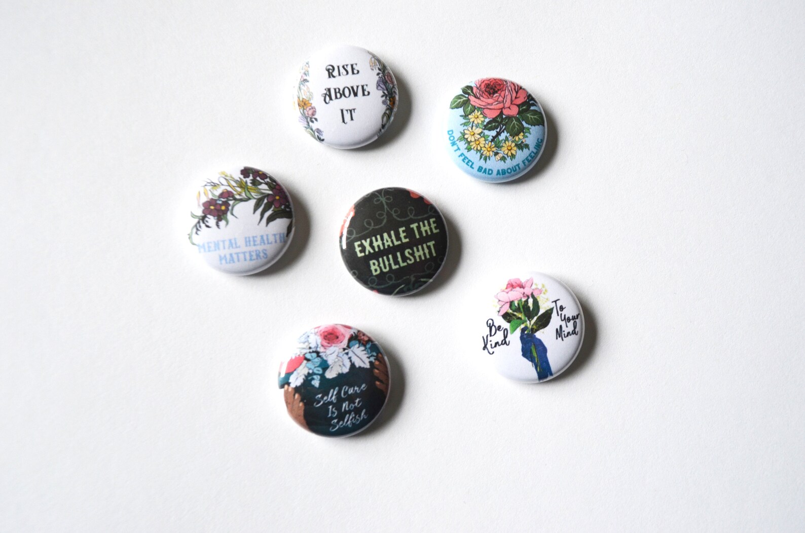 Mental Health Pin Set: 1 Pin Set Self Care is Not - Etsy