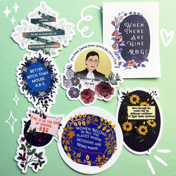 Feminist Sticker Pack: Ruth Bader Ginsburg Stickers | Etsy