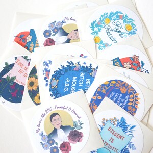Ruth Bader Ginsburg Sticker Set: Feminist Sticker Set, Notorious RBG ...