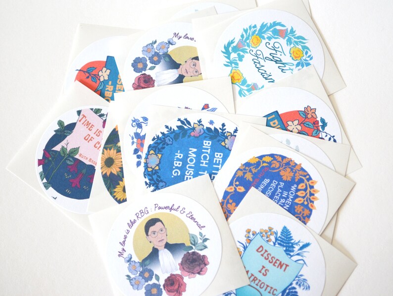 Ruth Bader Ginsburg Sticker Set: Feminist Sticker Set | Etsy