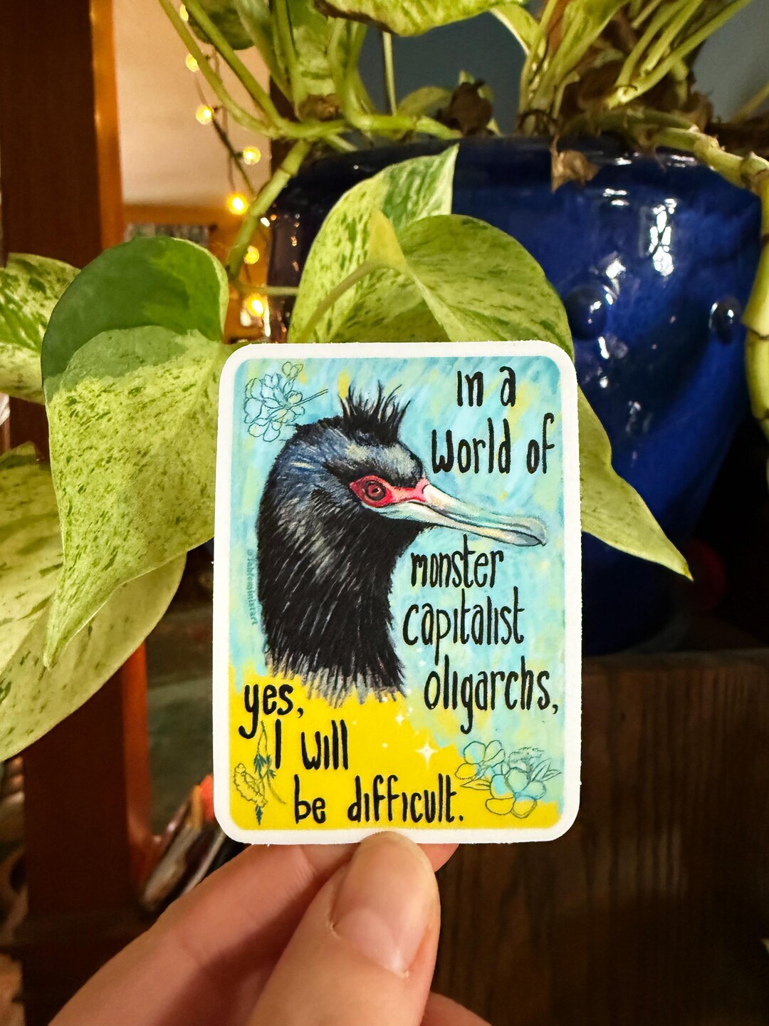 Feminist Stickers: in A World of Monster Capitalist Oligarchs, Bird ...