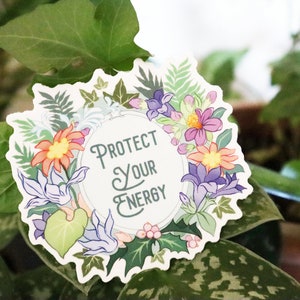 Mental Health Sticker: Protect Your Energy, Laptop Sticker, Self Care ...