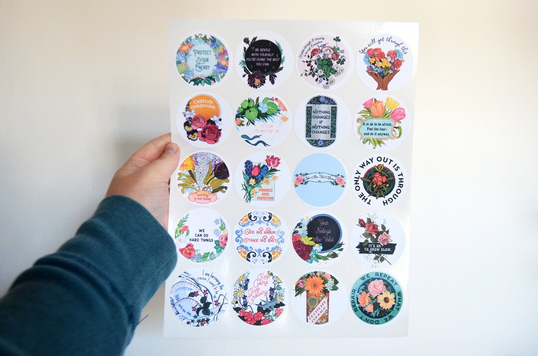 Self Care Sticker Set: Keep Going Keep Growing, Laptop Stickers, Self ...