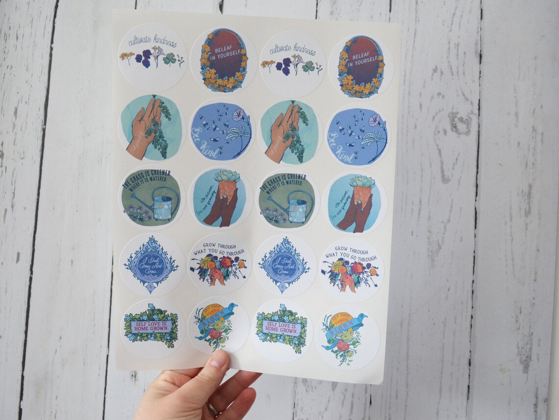 Self Care Sticker Set: Cultivate Kindness Laptop Stickers - Etsy