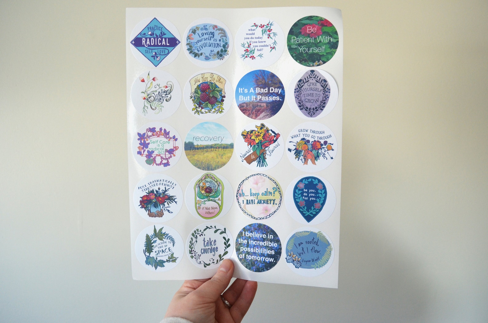 Self Care Sticker Set: Laptop Stickers, Self Care Kit, Grow Through ...