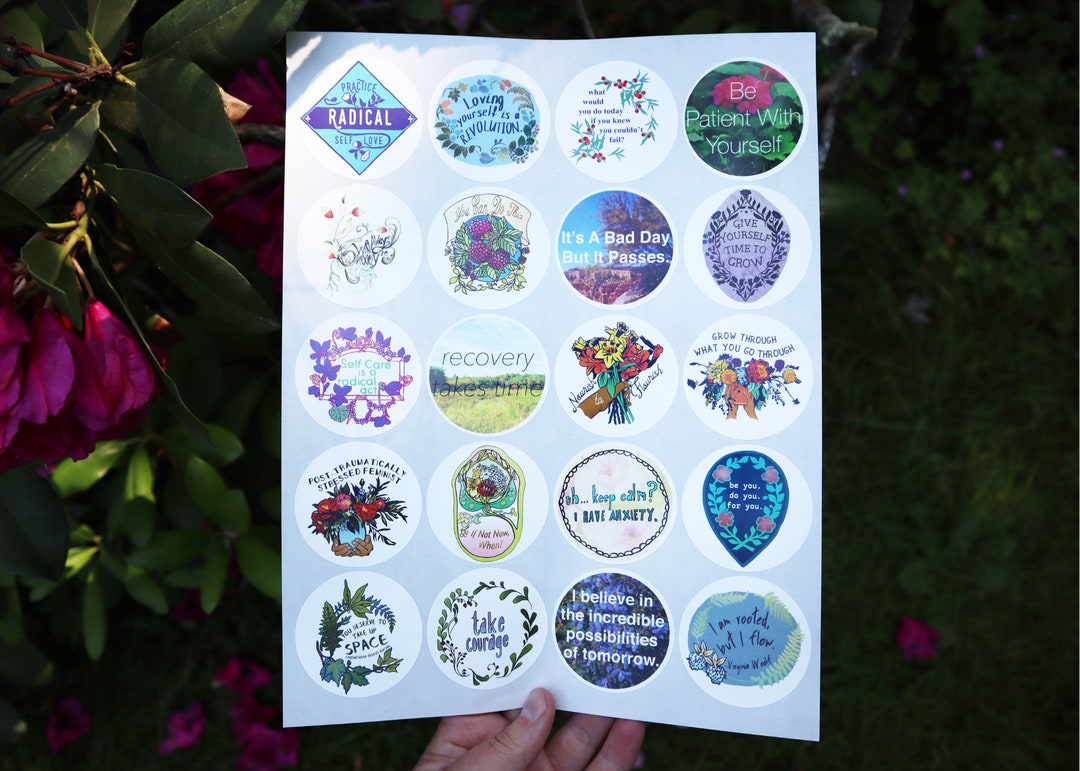 Waterproof, Self Care Sticker Pack: Laptop Stickers, Self Care Kit ...