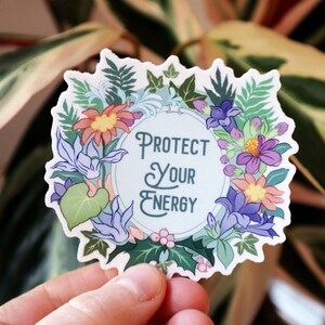 Mental Health Sticker: Protect Your Energy, Laptop Sticker, Self Care ...