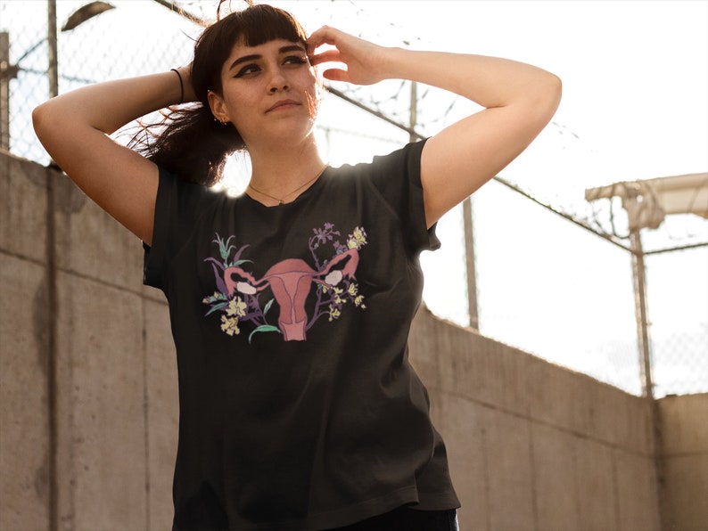 Feminist Shirt Uterus Shirt Floral Uterus Love What You Etsy