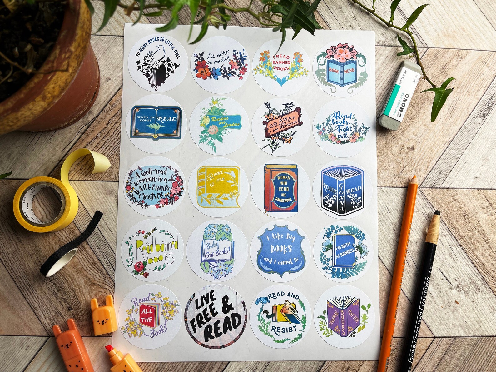 Banned Books Sticker Set: Book Stickers, Bibliophile, Book Lover ...