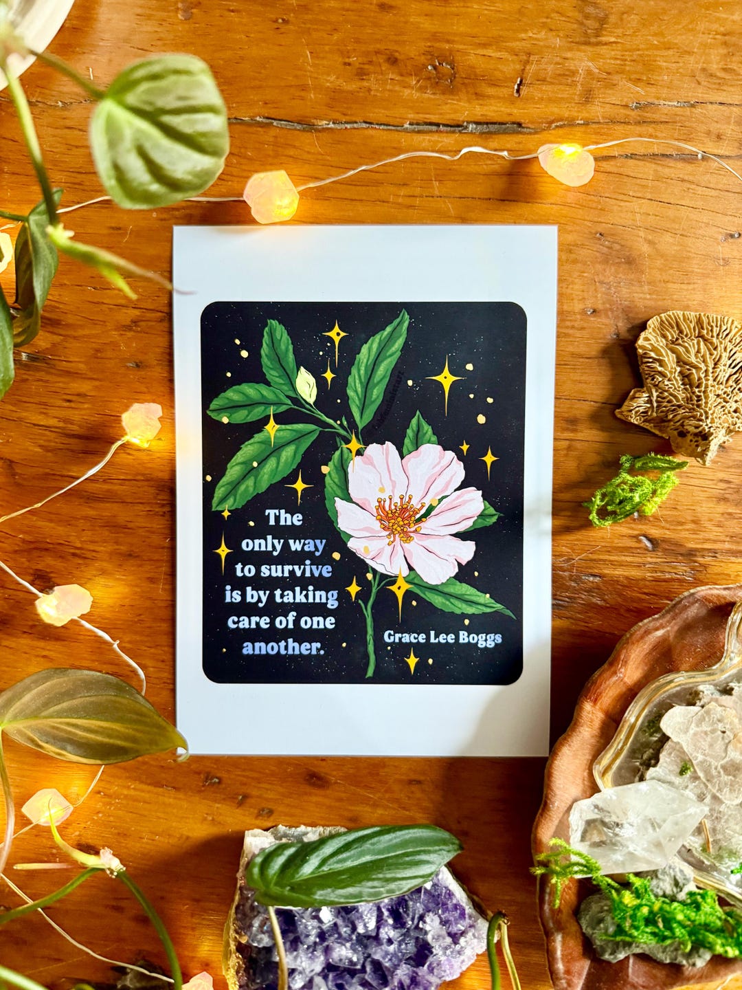 Inspirational Floral Poster: the Only Way to Survive is by Taking Care ...