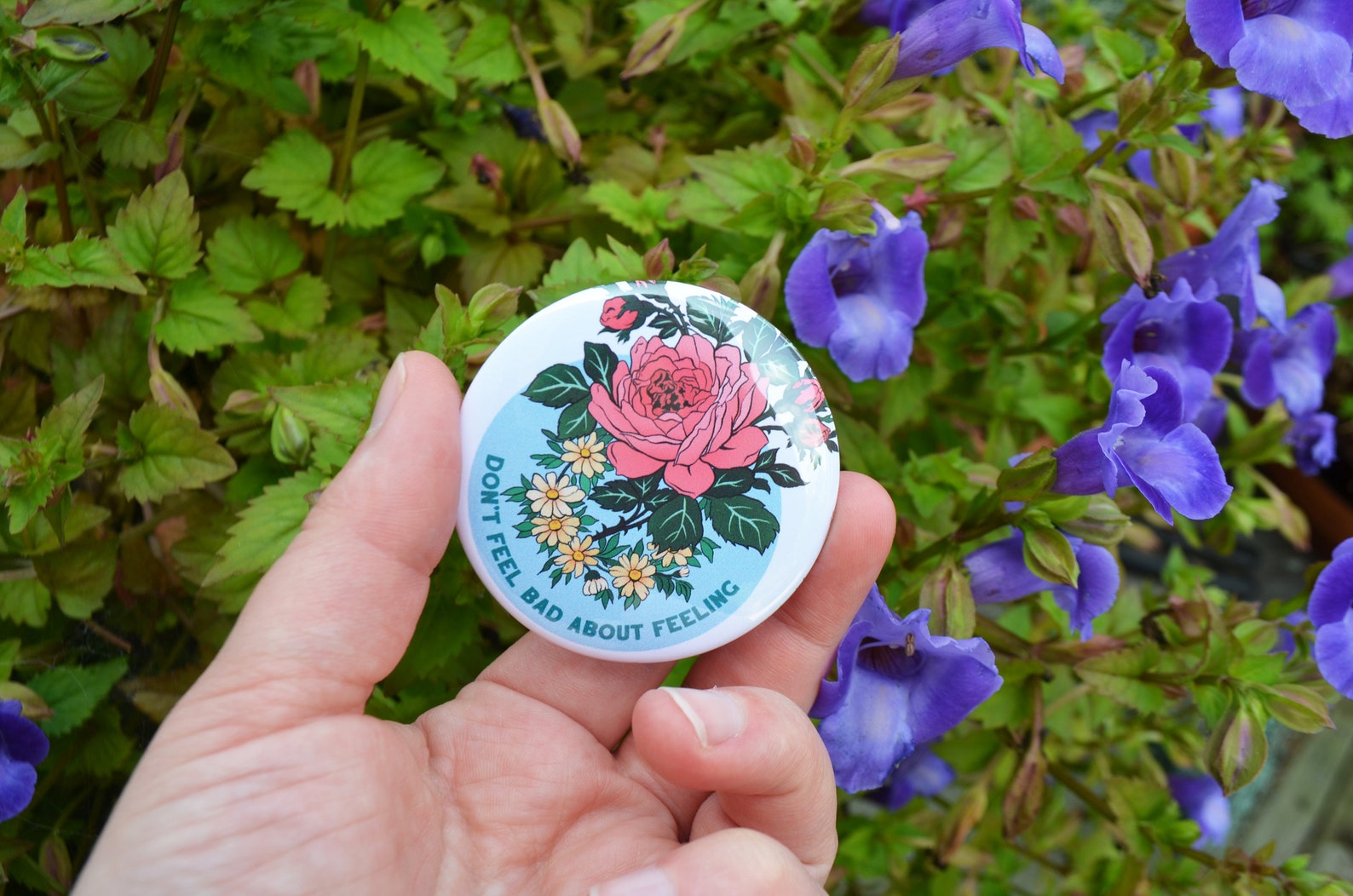 Self Care Pin: Don't Feel Bad About Feeling Large | Etsy