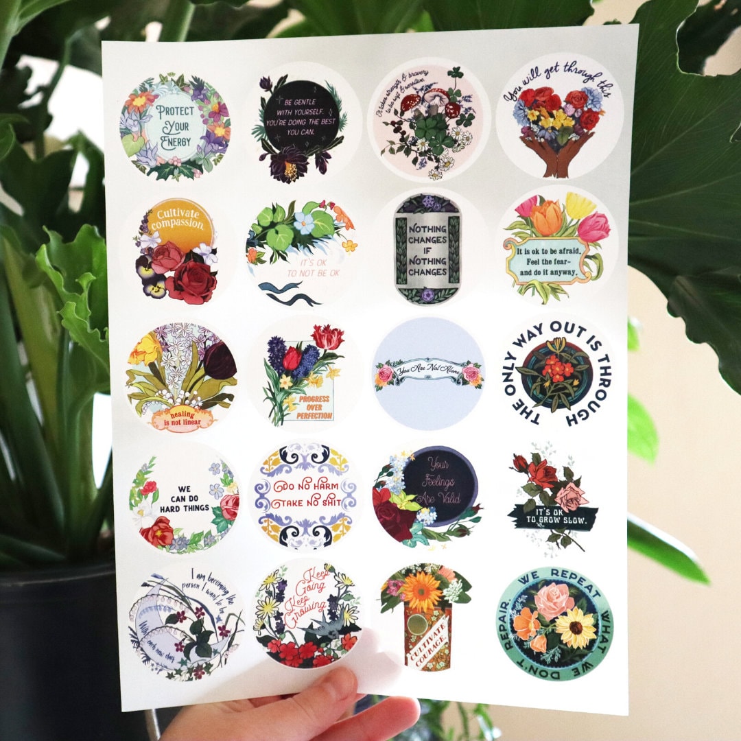 Waterproof Self Care Sticker Set: Keep Going Keep Growing, Laptop ...