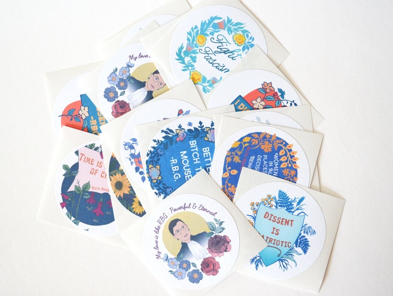 Ruth Bader Ginsburg Sticker Set: Feminist Sticker Set | Etsy