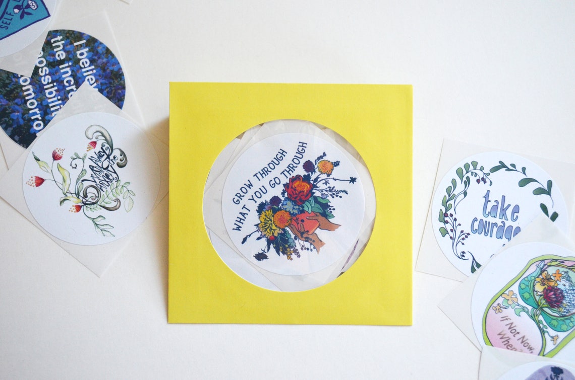 Self Care Sticker Set: Laptop Stickers, Self Care Kit, Grow Through ...
