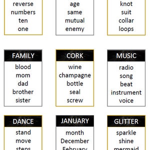 Printable New Year's Eve Taboo Game Cards - Instant Download Game ...