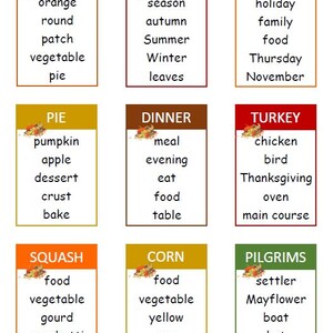 Printable Thanksgiving Halloween Taboo Game Cards - Instant Download ...