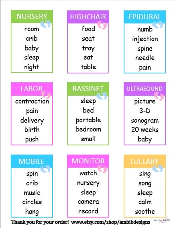 Taboo Game Cards Printable